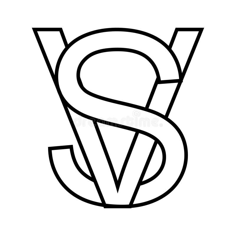Logo Sign Sv Vs Icon, Double Letters Logotype V S Stock Vector ...