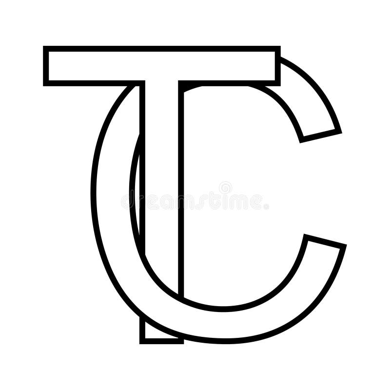 Logo Sign Tc Ct Icon, Double Letters Logotype T C Stock Illustration ...