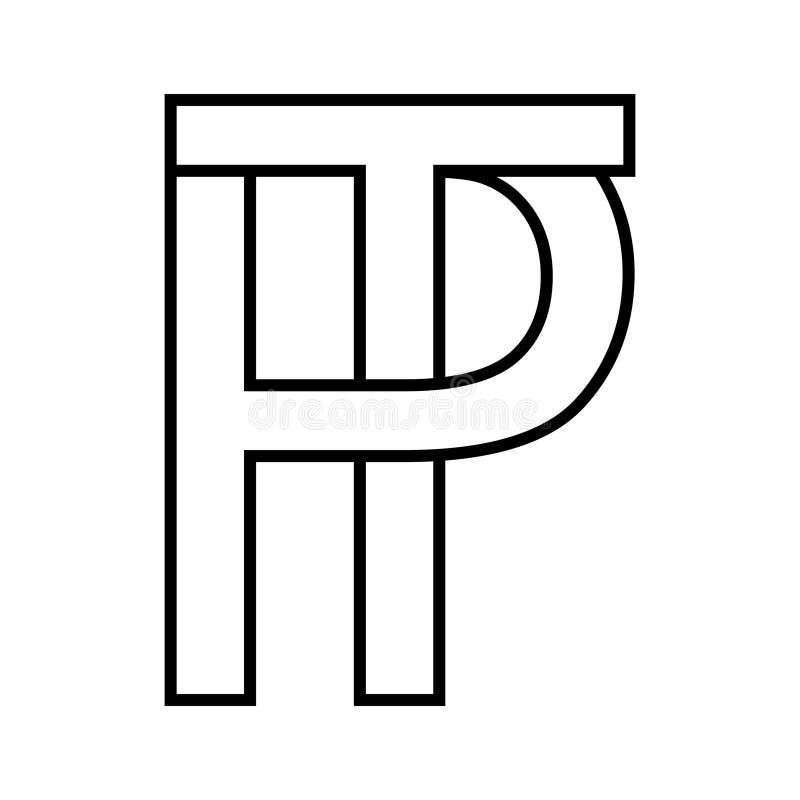 Logo Sign Tp Pt Icon Double Letters Logotype T P Stock Vector ...