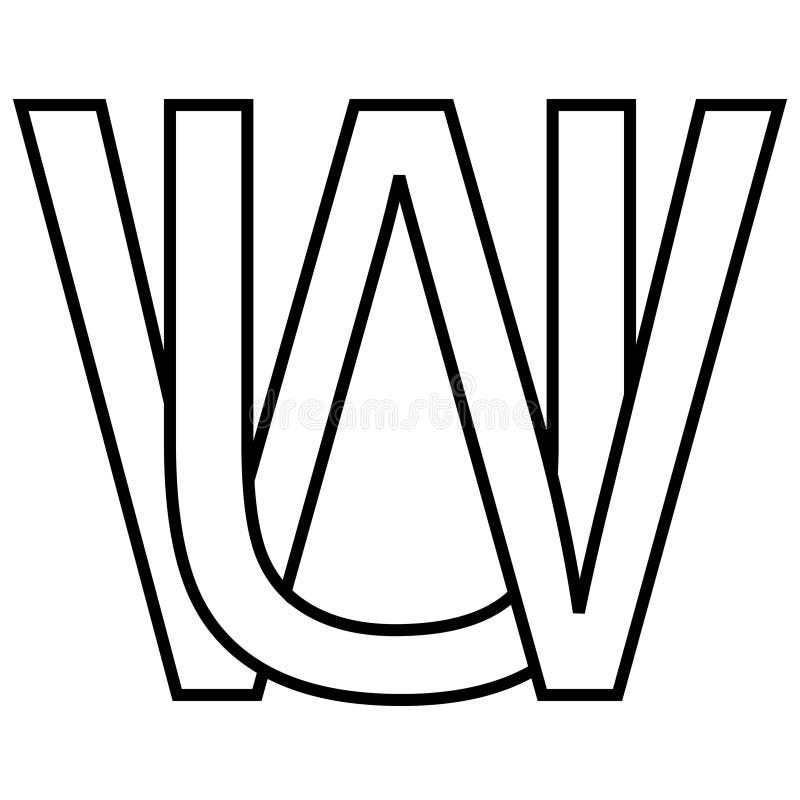 Logo Sign Uw Wu Icon Double Letters Logotype U W Stock Illustration ...
