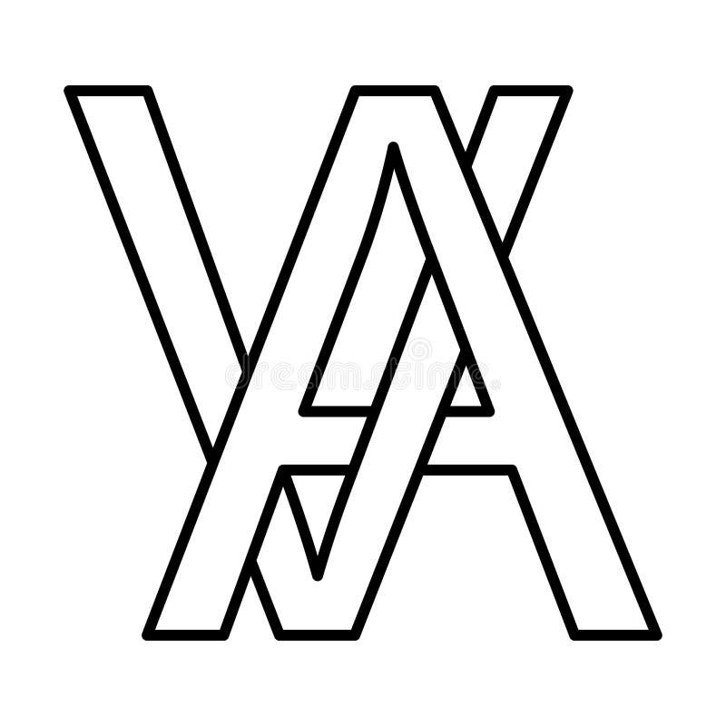 Logo Sign Va Av Icon Double Letters, Logotype V a Stock Illustration ...