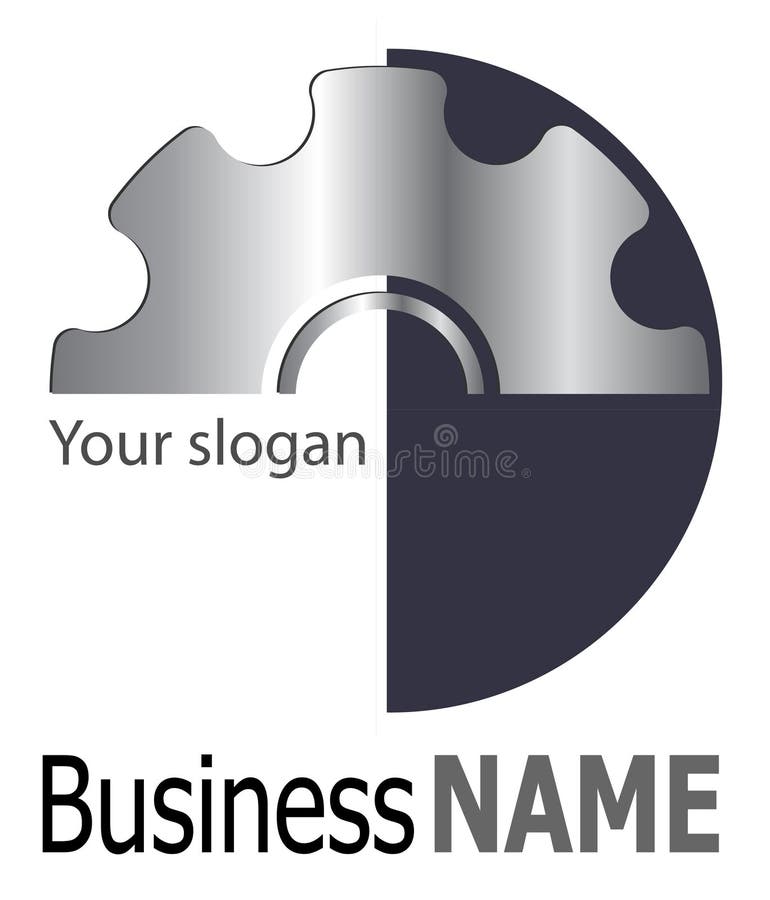 Logo silver gears stock vector. Illustration of logo - 13960855