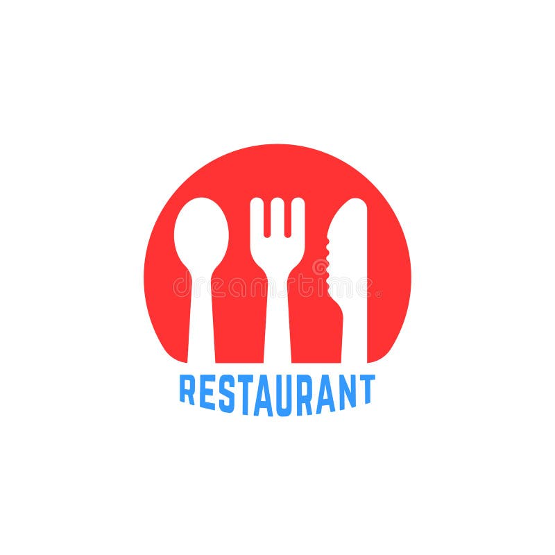 Logo Simple Rond Rouge De Restaurant Illustration de Vecteur ...