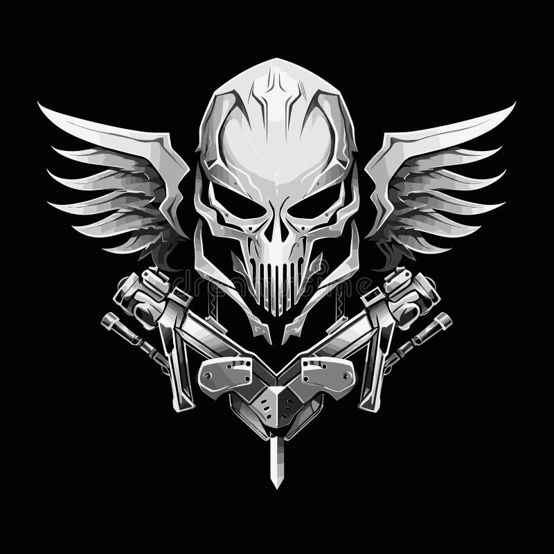 Logo with the Skull of the Special Forces on a Black Background Stock ...