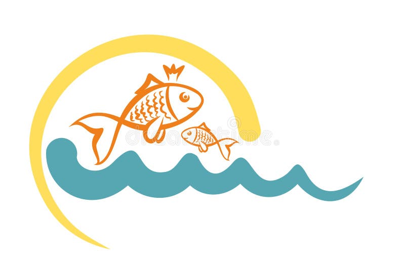 Logo a Small Fish in the Sea. Stock Vector - Illustration of goldfish ...