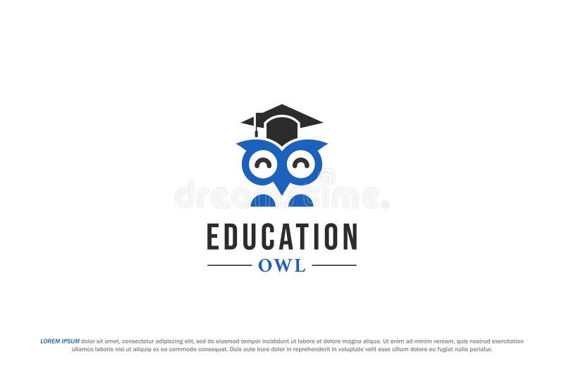 Logo Smart Owl Bachelor Hat Education Stock Illustration - Illustration ...