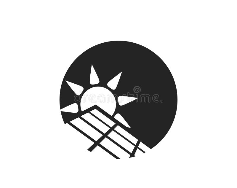 Logo with Solar Panels. Sustainable and Renewable Energy Symbol Stock ...