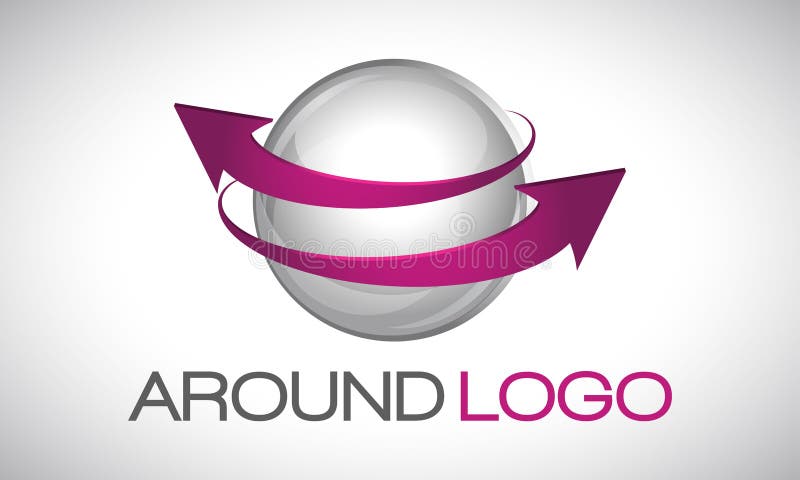 Logo sphere and arrows stock illustration. Illustration of symbol ...