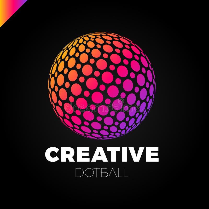 Logo Sphere with Dot. Abstract Vector Logotype Ball Globe Stock Vector ...