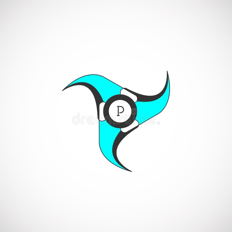 Logo Spinner Design with Letter P Stock Vector - Illustration of ...