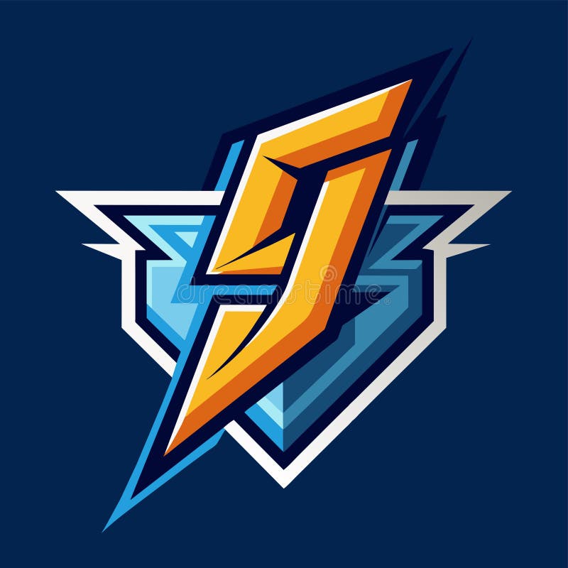A Logo for a Sports Team Featuring a Letter Design with a Lightning ...