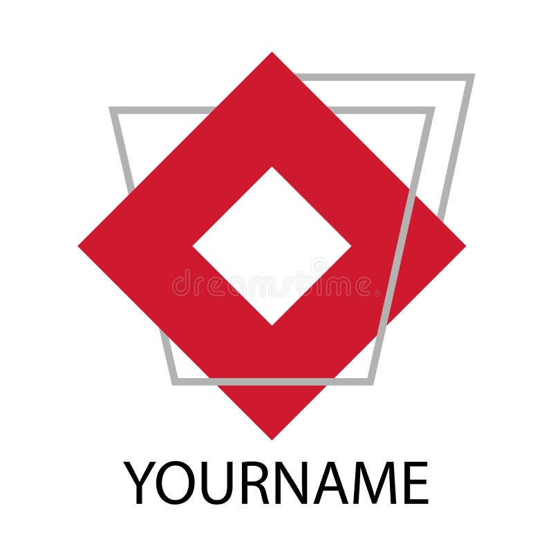 Logo Square and Abstract Elements. Geometric Frame Stock Vector ...