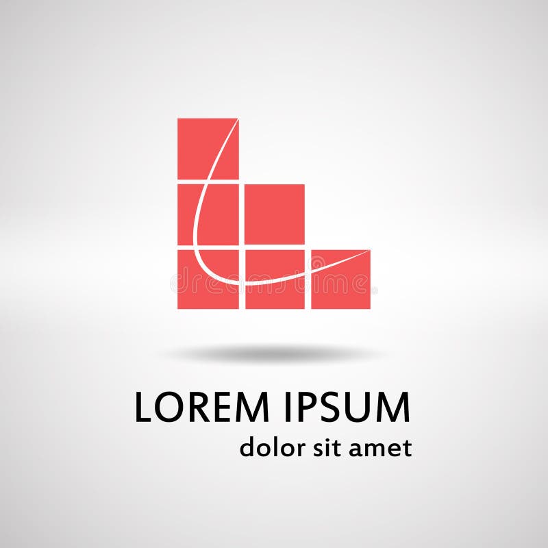 Logo of Squares in a Flat Design Stock Vector - Illustration of card ...