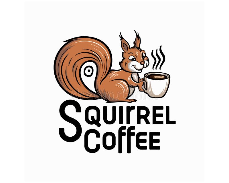 Logo of squirrel coffee. stock illustration. Illustration of icon - 326094357