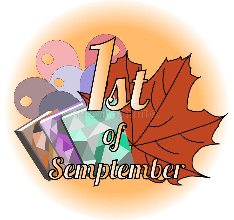 Logo 1st September with Maple Leaves Vector Stock Illustration ...