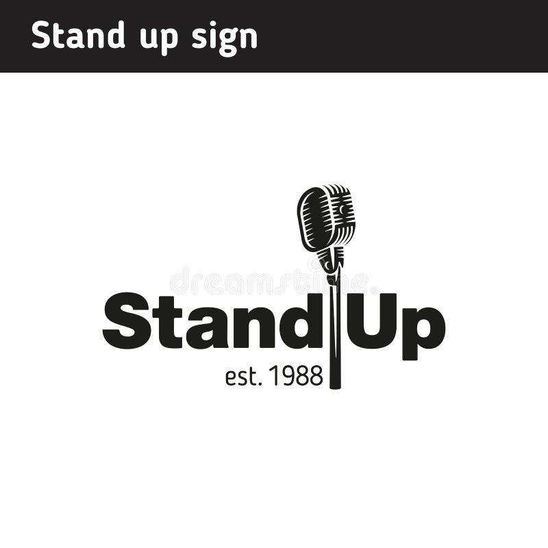 Stand Up Comedy Template Vector Logo. Stand Up Corporate Promotion ...