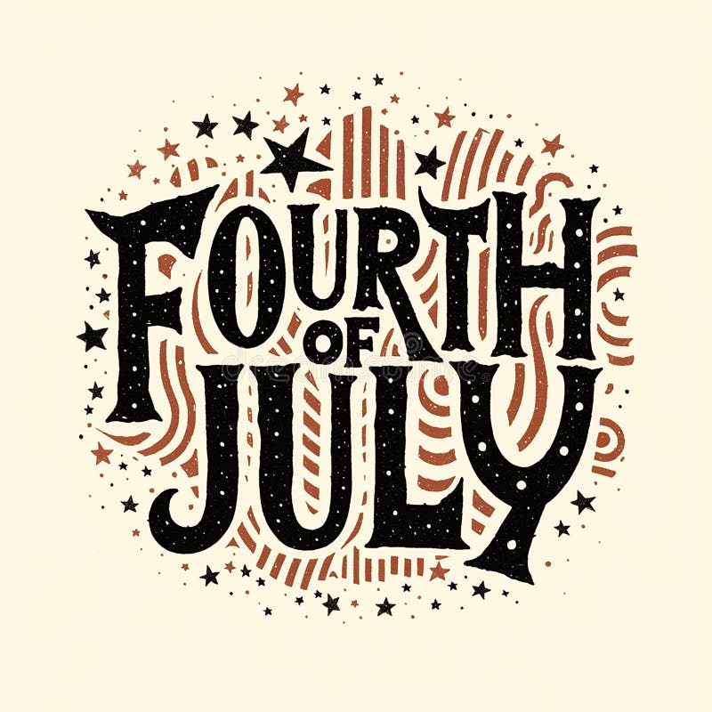 Logo Stars Words Fourth July Written Cursive Stock Photos - Free ...