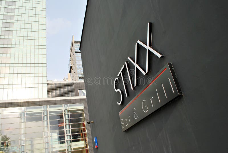 Logo Stixx Bar & Grill redactionele stock afbeelding. Image of koffie ...