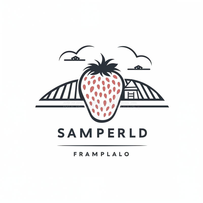 Logo for a Strawberry Farm with Sample Font. AI Generated Stock ...