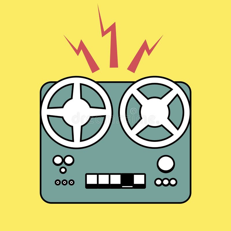 Logo Style Retro Outlines. Tape Recorder Magnetophone Stock Vector ...