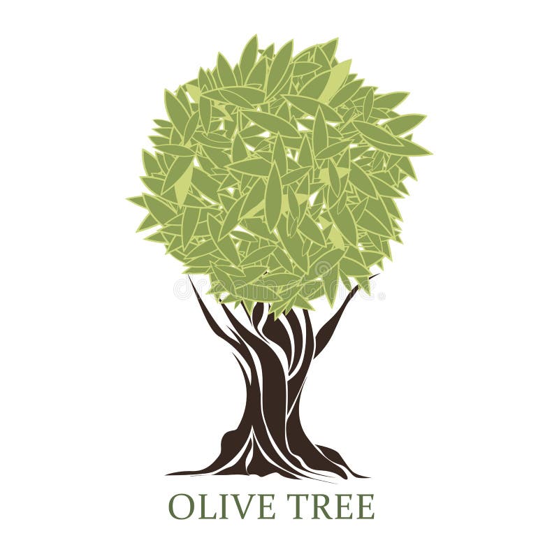 Logo of a Stylized Olive Tree Stock Vector - Illustration of foliage ...