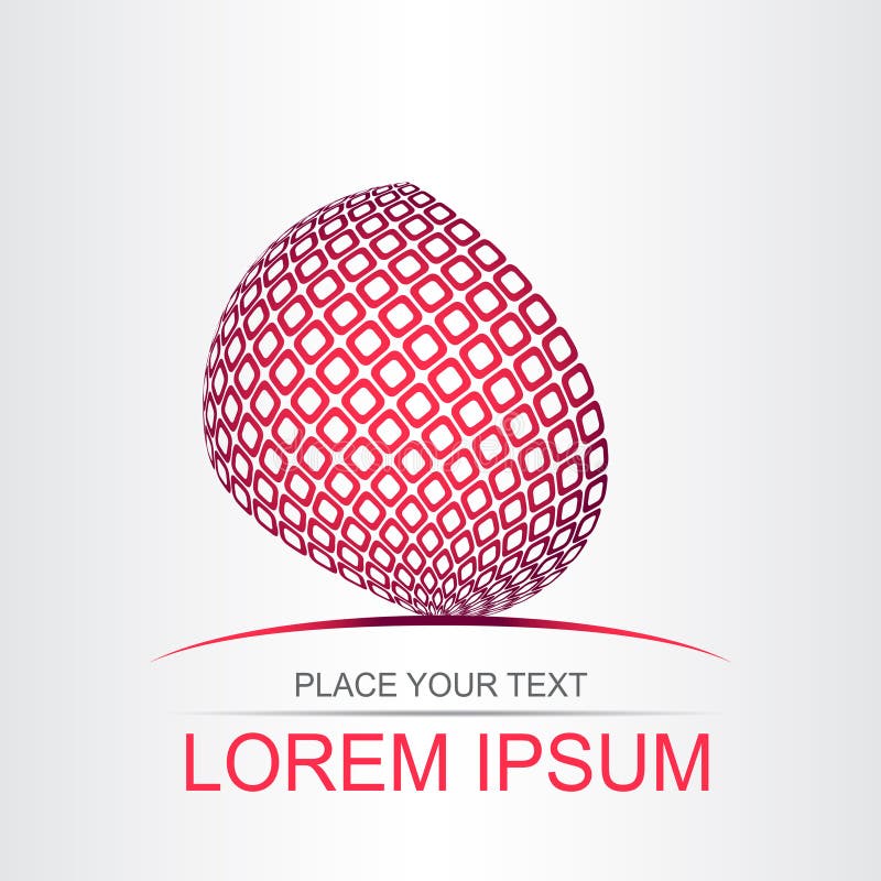 Logo Stylized Spherical Surface with Abstract Shapes Stock Vector ...