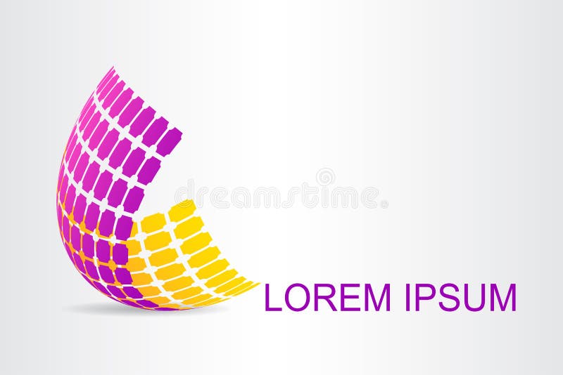 Logo Stylized Spherical Surface with Abstract Shapes Stock Vector ...