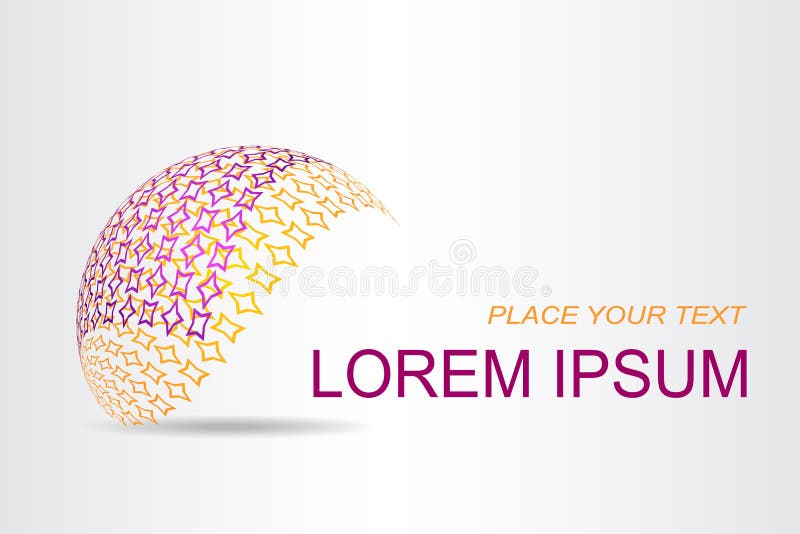 Logo Stylized Spherical Surface with Abstract Shapes Stock Vector ...