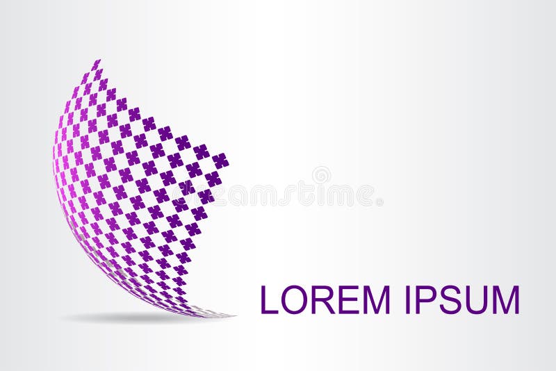 Logo Stylized Spherical Surface with Abstract Shapes Stock Vector ...