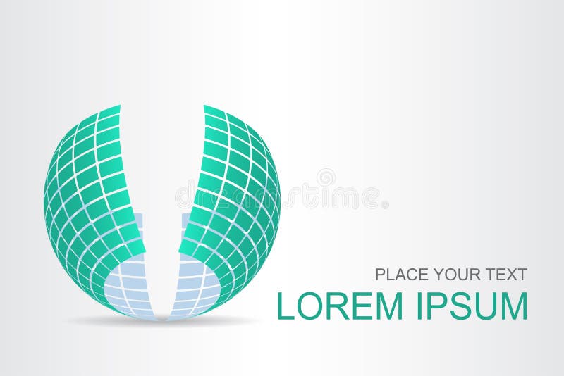 Logo Stylized Spherical Surface with Abstract Shapes Stock Vector ...