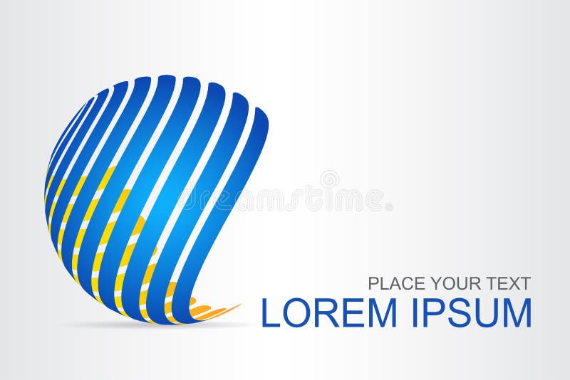 Logo Stylized Spherical Surface with Abstract Shapes Stock Vector ...