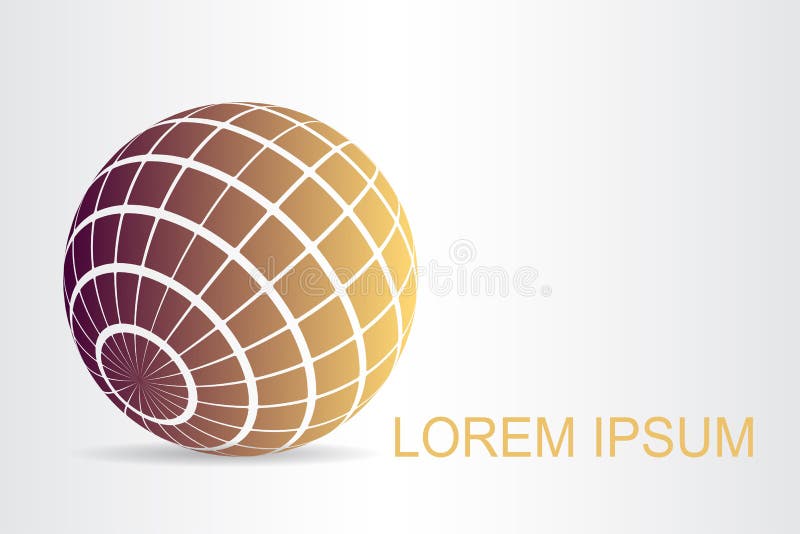 Logo Stylized Spherical Surface with Abstract Shapes Stock Vector ...