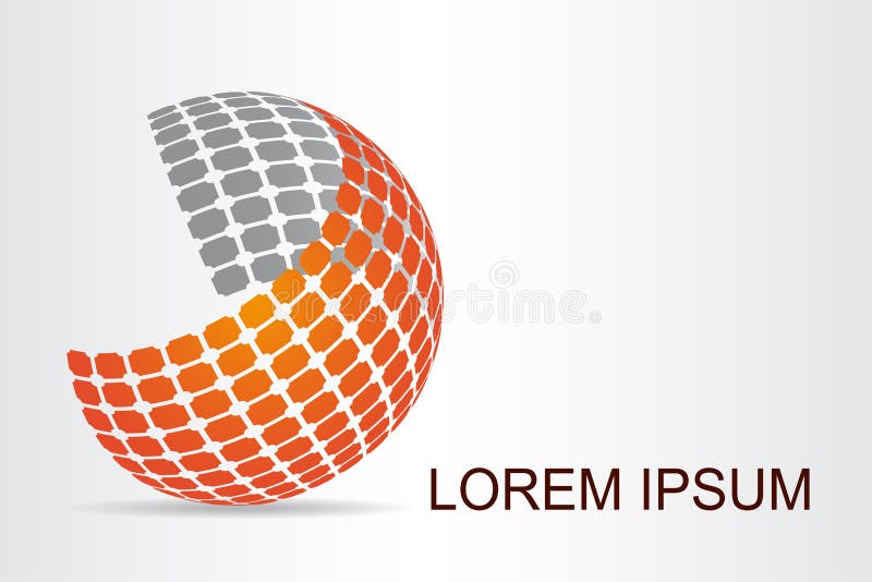 Logo Stylized Spherical Surface with Abstract Shapes Stock Vector ...