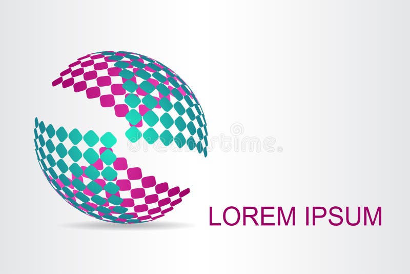Logo Stylized Spherical Surface with Abstract Shapes Stock Vector ...