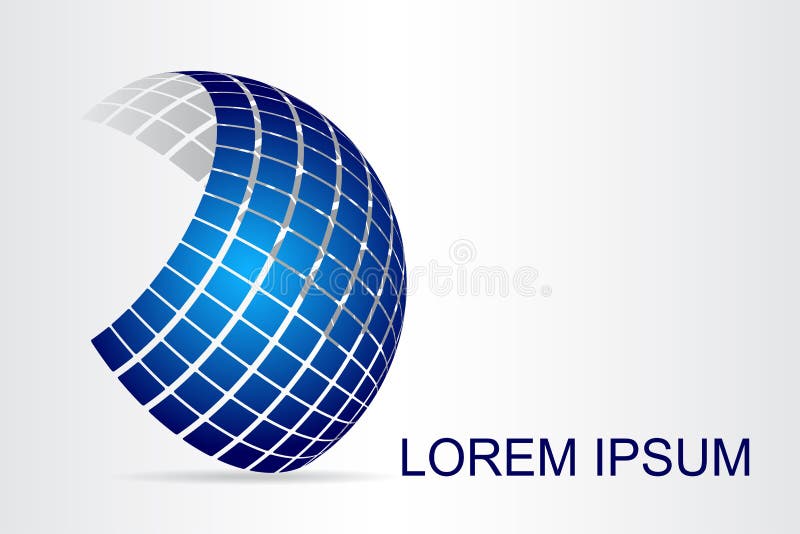 Logo Stylized Spherical Surface with Abstract Shapes Stock Vector ...