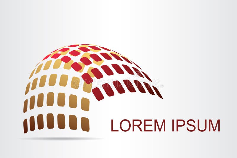 Logo Stylized Spherical Surface with Abstract Shapes Stock Vector ...