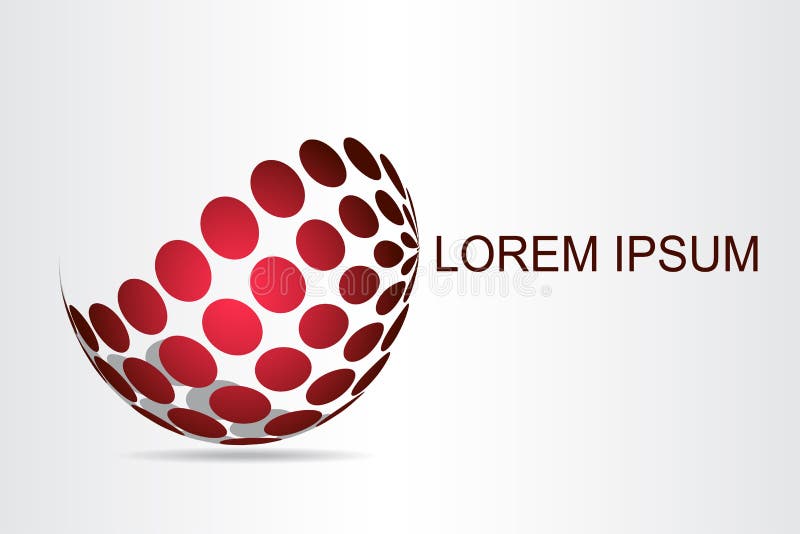 Logo Stylized Spherical Surface with Abstract Shapes Stock Vector ...