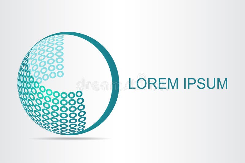 Logo Stylized Spherical Surface with Abstract Shapes Stock Vector ...