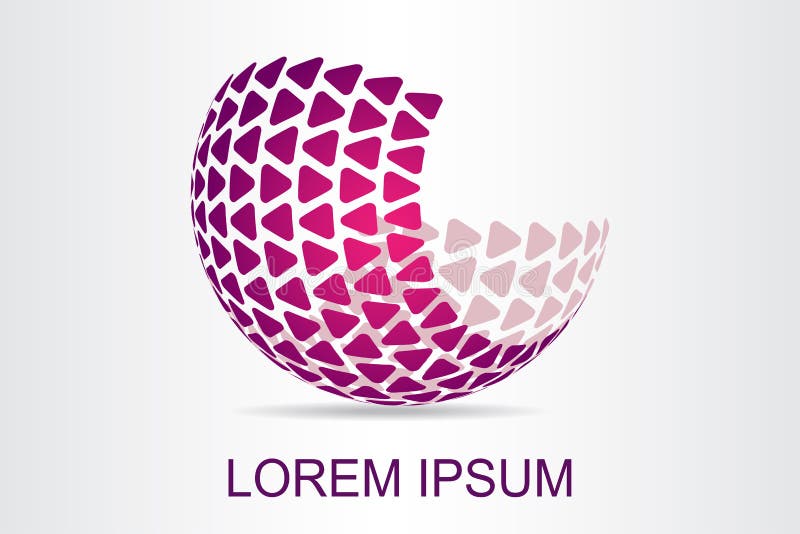 Logo Stylized Spherical Surface with Abstract Shapes Stock Vector ...
