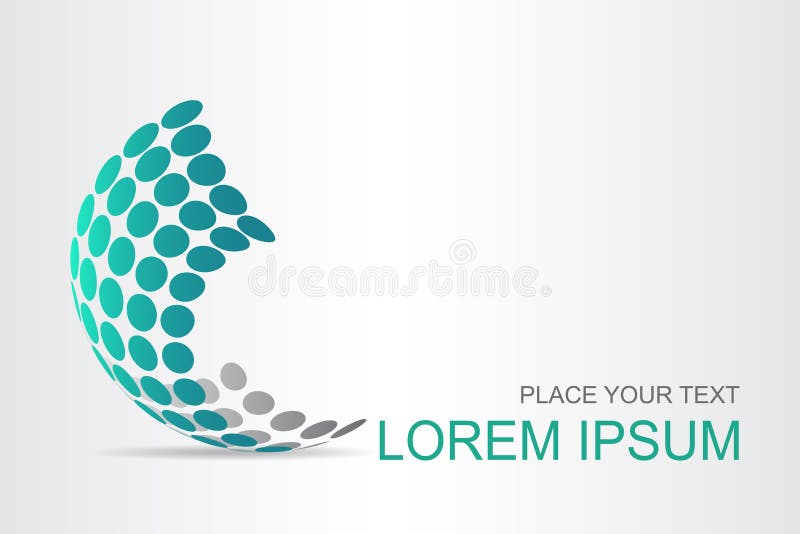 Logo Stylized Spherical Surface with Abstract Shapes Stock Vector ...