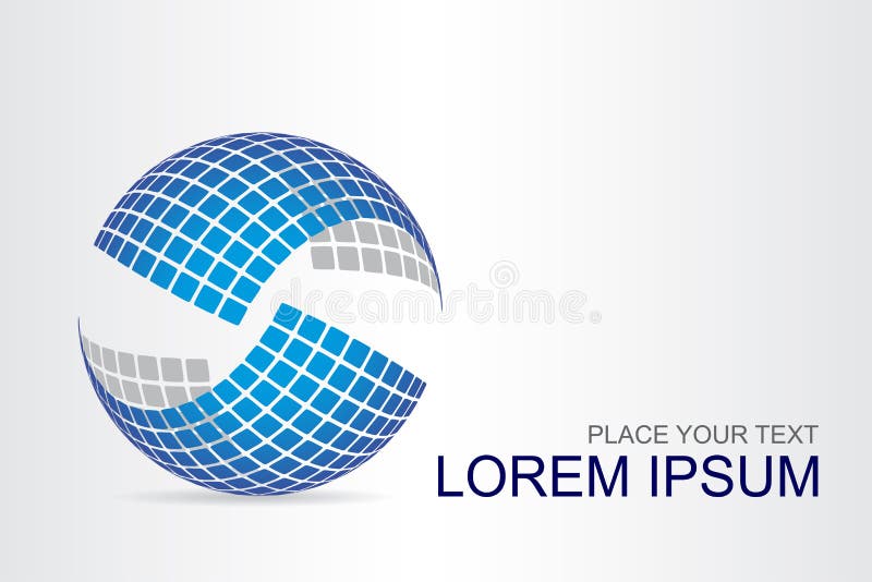 Logo Stylized Spherical Surface with Abstract Shapes Stock Vector ...