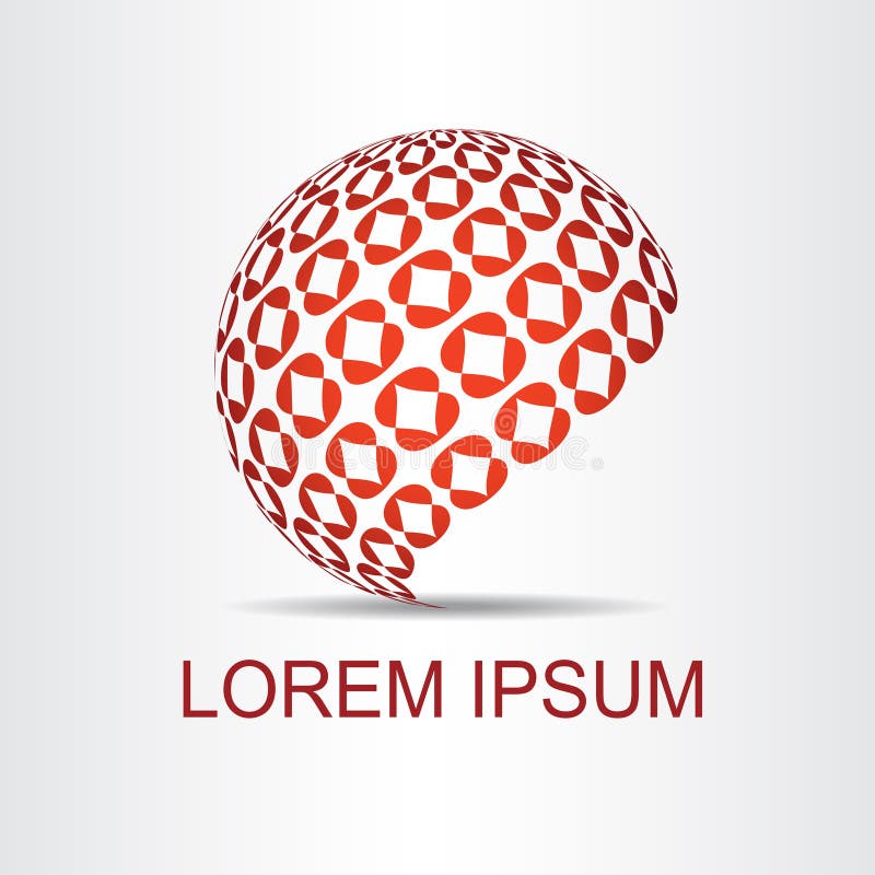 Logo Stylized Spherical Surface with Abstract Shapes Stock Vector ...