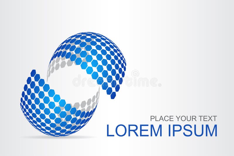Logo Stylized Spherical Surface with Abstract Shapes Stock Vector ...