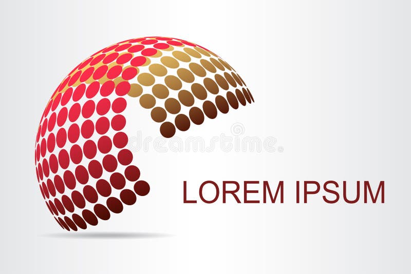 Logo Stylized Spherical Surface with Abstract Shapes Stock Vector ...