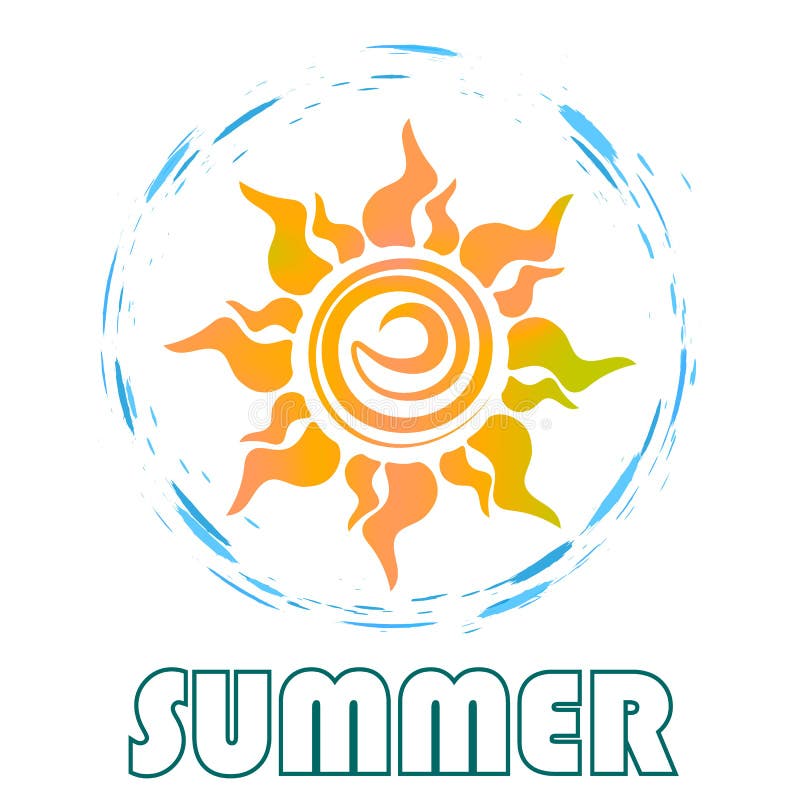 The Logo of the Sun with Text. Stock Illustration - Illustration of ...