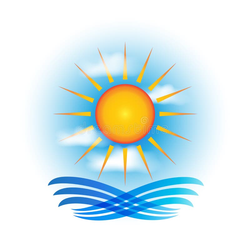 Tropical sun beach logo stock vector. Illustration of icon - 21623794