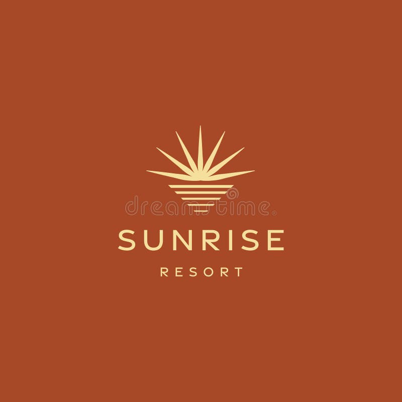 Sunrise Resort Luxury logo stock photo. Illustration of couples - 308902356