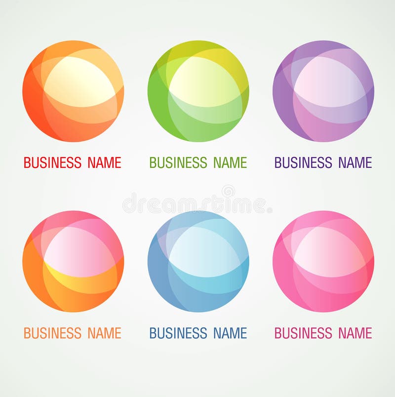 Circle Ball Logo for Sport and Business Vector Set Art Design Stock ...