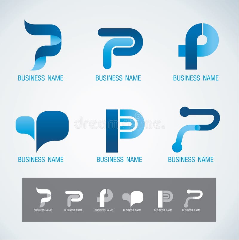 Logo and Symbol Design P Concept Stock Vector - Illustration of ...
