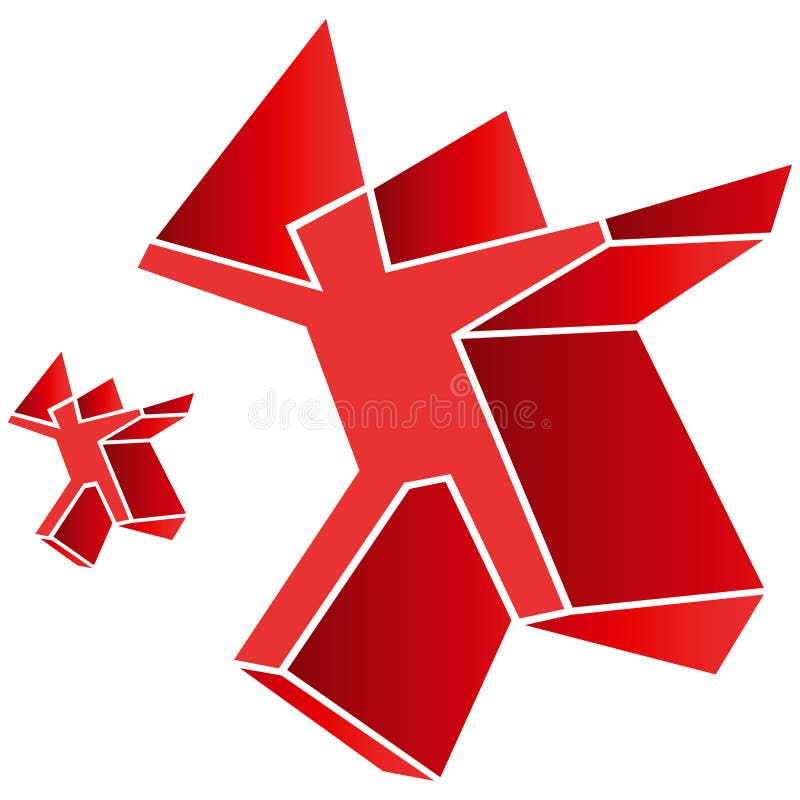 Logo Symbol Emblem Red Man Human Figure Stock Vector - Illustration of ...